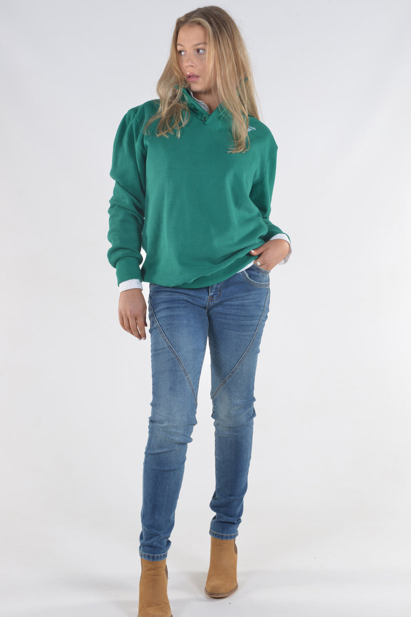 3 BUTTON SWEAT Green (unisex) – BullRush Clothing