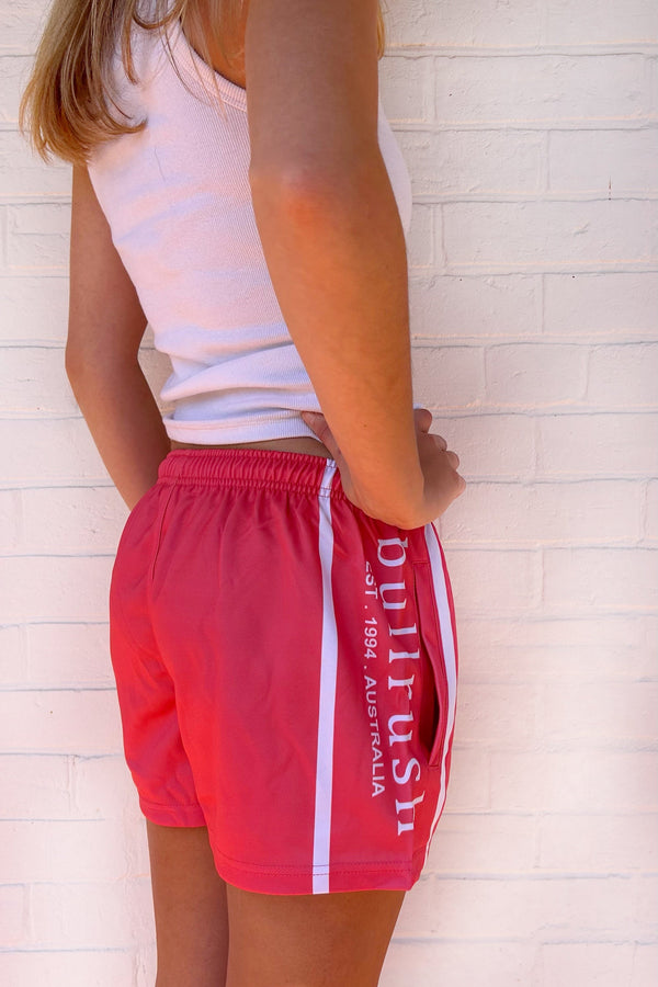 Footy Shorts (unisex) - PINK – BullRush Clothing